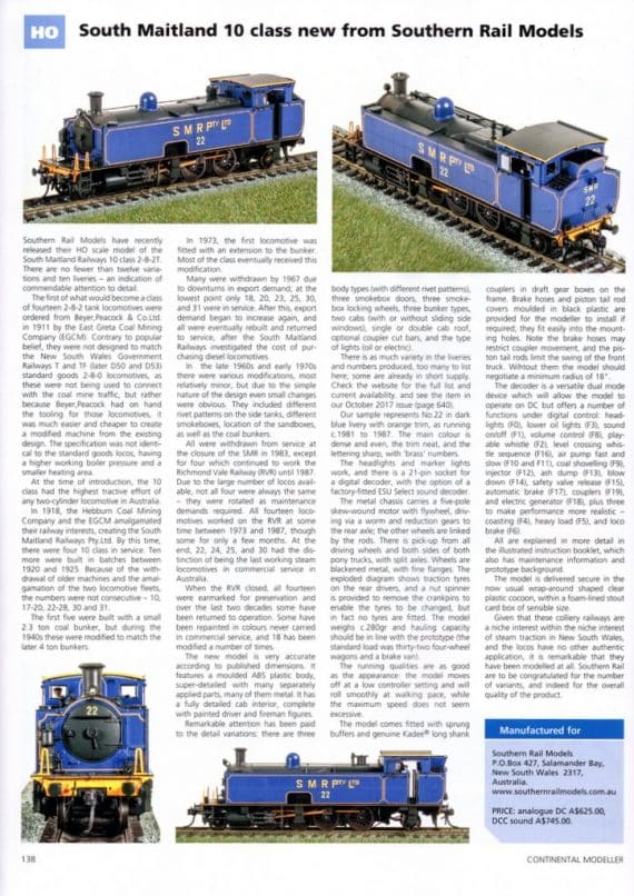 South Maitland Railways 10 Class - Southern Rail Models